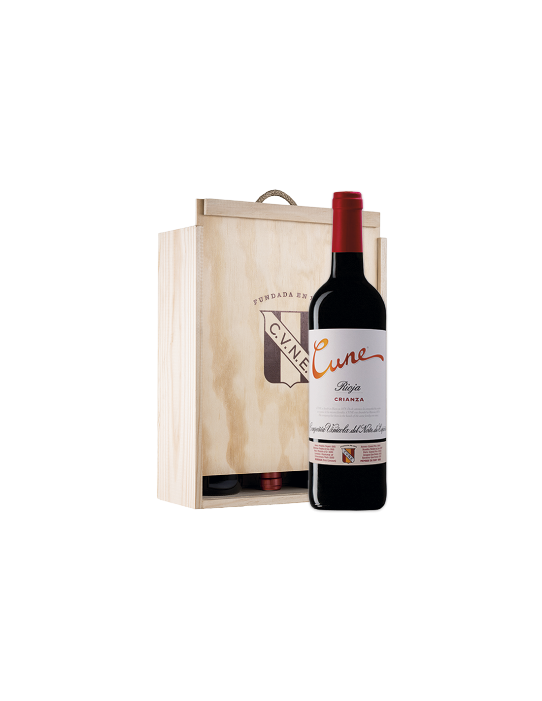 Cune Crianza - Wooden box with 3 75cl bottles