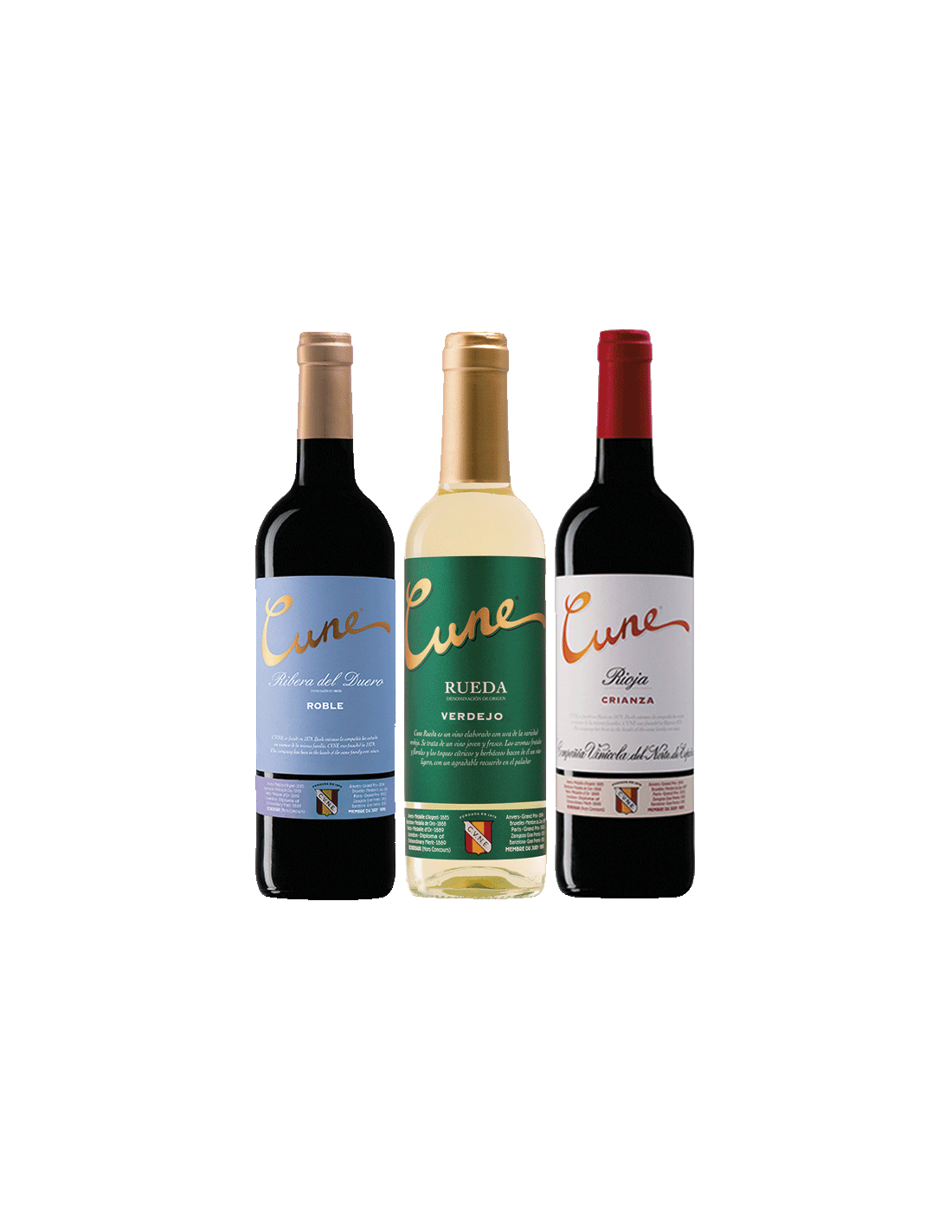 Pack Cune D.O.- Crianza + Ribera + Rueda
